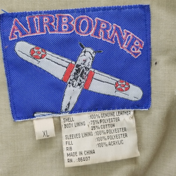 AIRBORNE | Jackets & Coats | Vintage Airborne Mens Leather Jacket ...